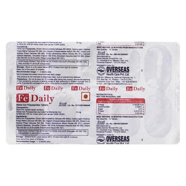FE DAILY Tablet 10's Price, Uses, Side effects, Substitutes | Netmeds