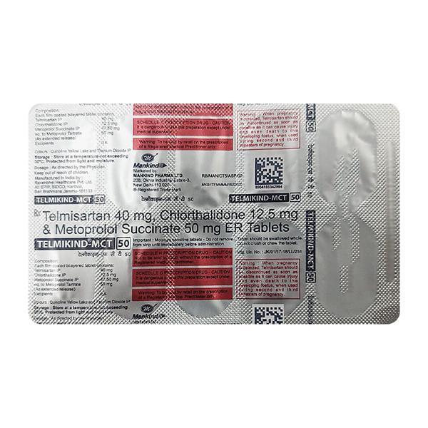 Buy TELMIKIND MCT 50 Tablet 10's Online | Netmeds