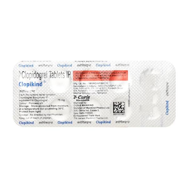 Buy Clopikind 75mg Tablet 10'S Online at Upto 25% OFF | Netmeds