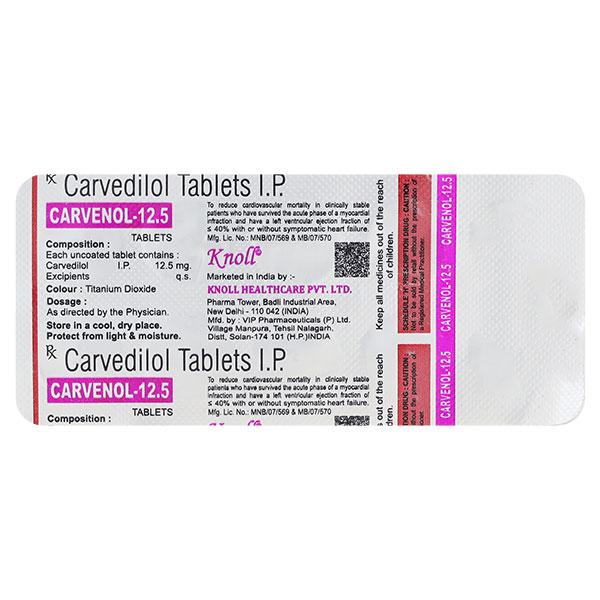 CARVENOL 12.5 Tablet 10's : Price, Uses, Side Effects | Netmeds