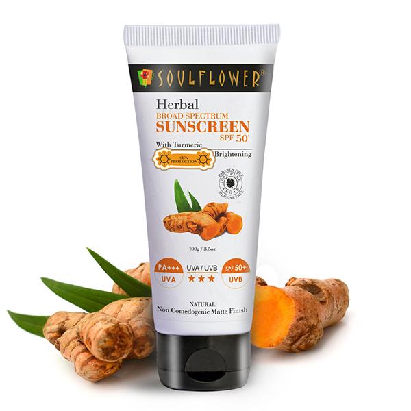 Buy Soulflower Herbal Broad Spectrum SUNSCREEN SPF 50+ with Turmeric ...