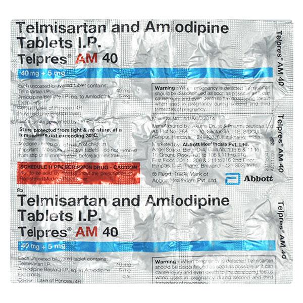 TELPRES AM 40mg Tablet 15's Price, Uses, Side effects, Substitutes ...