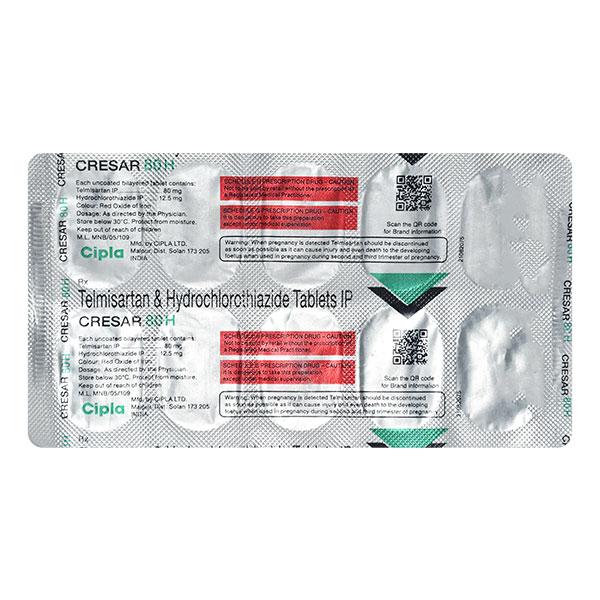 Cresar H 80mg Tablet 10'S : Price, Uses, Side Effects | Netmeds