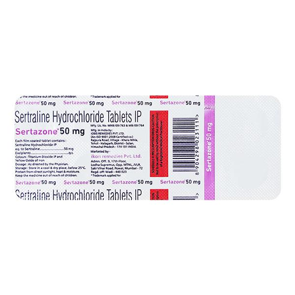 SERTAZONE 50mg Tablet 10's : Price, Uses, Side Effects | Netmeds