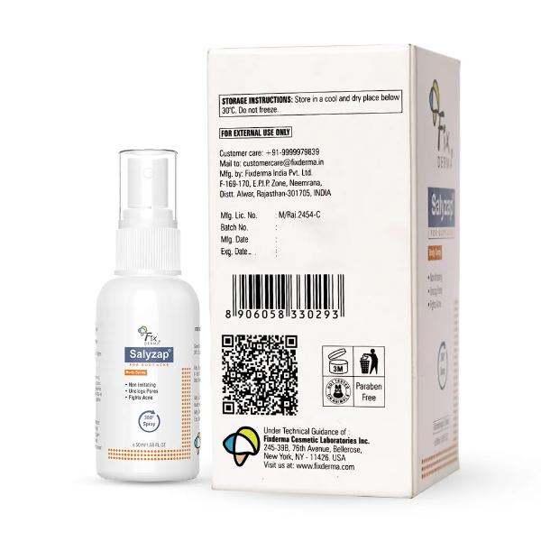 Fixderma Salyzap 2% Salicylic Acid Body Acne Spray 75 ml