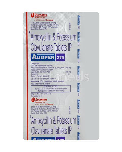 Augpen 375mg Tablet 10'S : Uses, Side Effects, Price | Netmeds