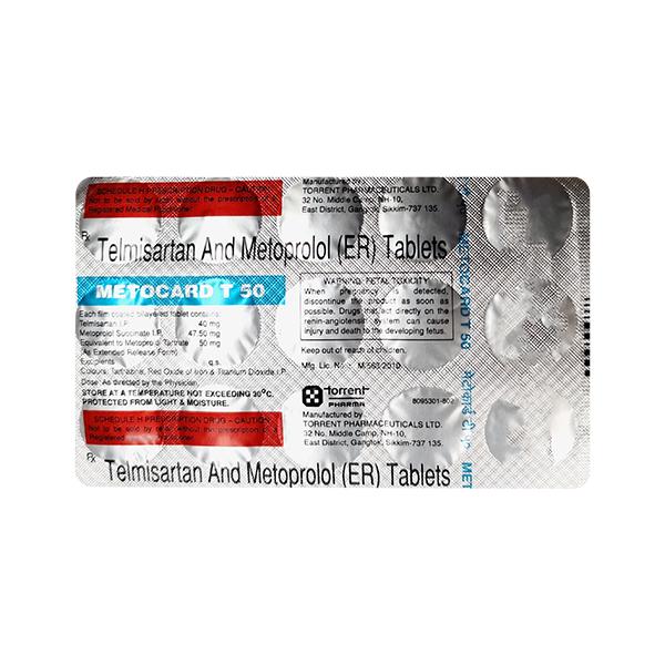 Buy METOCARD T 50 Tablet 15's Online | Netmeds