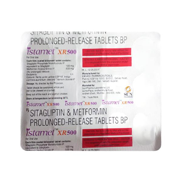 Buy ISTAMET XR 500 Tablet 15's Online at Upto 25% OFF | Netmeds