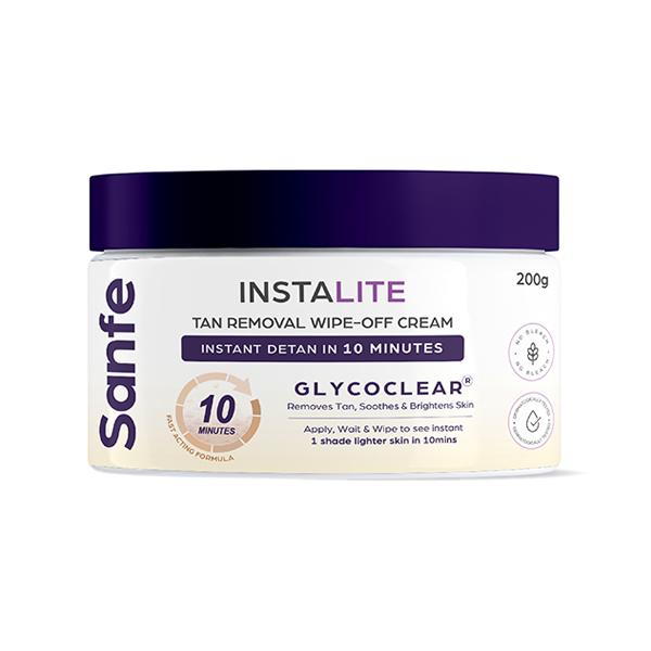 Buy Sanfe Detan Body Cream Instalite Detan Wipe Off 1 Tone Brighter In ...