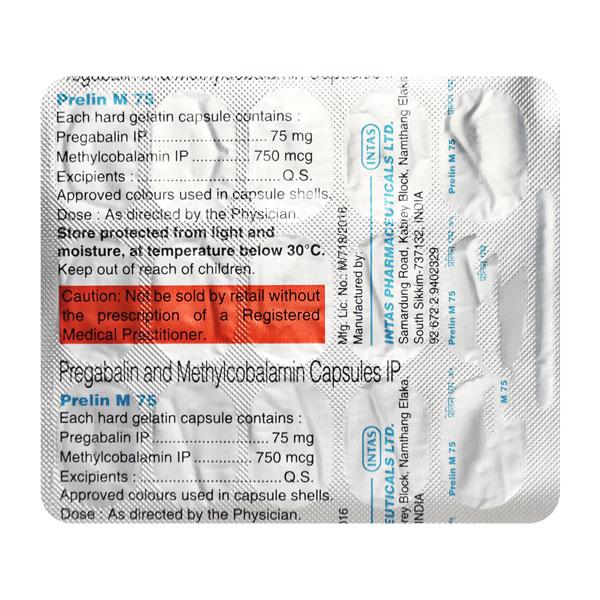 Prelin M 75mg Capsule 15'S : Uses, Side Effects, Price | Netmeds