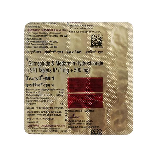 Isryl M 1Mg Tablet 15's : Price, Uses, Side Effects | Netmeds