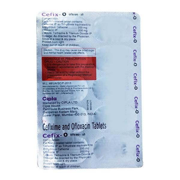 Cefix O Tablet 10'S : Price, Uses, Side Effects | Netmeds