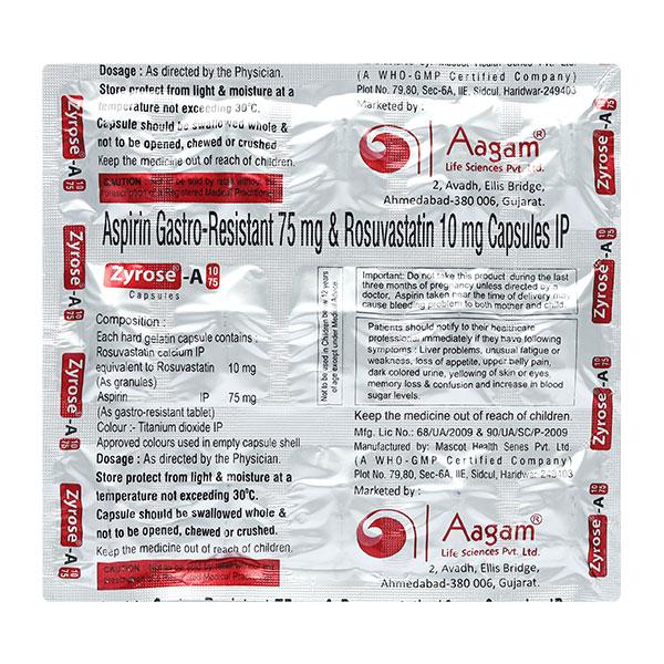 Buy ZYROSE A 10/75 Capsule 15's Online at Upto 25% OFF | Netmeds