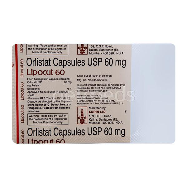 Lipocut 60mg Capsule 10'S Price, Uses, Side effects, Substitutes | Netmeds