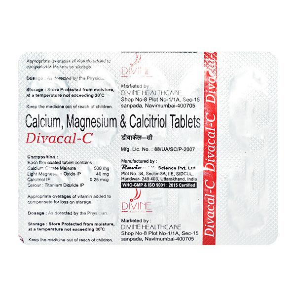 DIVACAL C Tablet 10's Price, Uses, Side effects, Substitutes | Netmeds