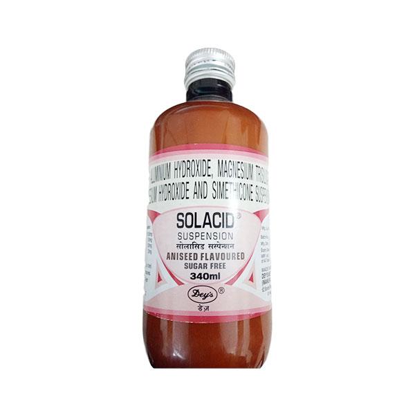 Buy SOLACID Sugar Free Aniseed Flavoured Suspension 340ml Online at ...