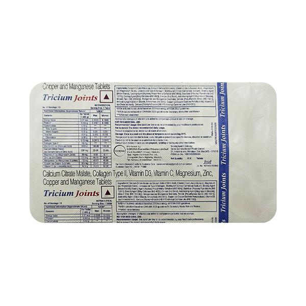 TRICIUM JOINTS NUTRACEUTICAL Tablet 10's