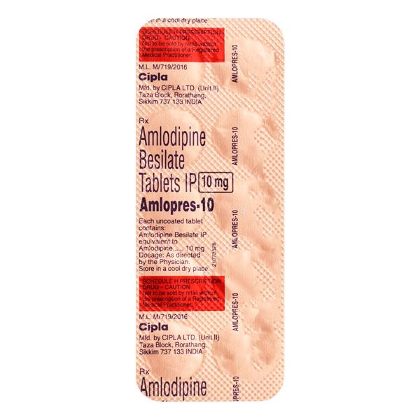 Amlopres 10mg Tablet 10'S : Price, Uses, Side Effects | Netmeds