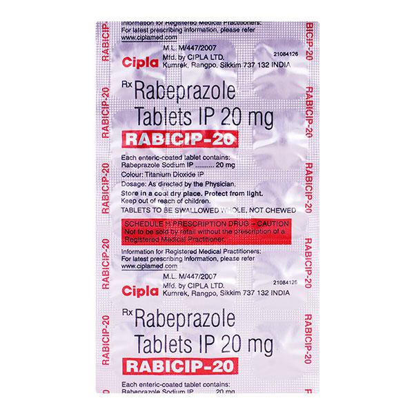 Rabicip 20mg Tablet 15'S Price, Uses, Side effects, Substitutes | Netmeds