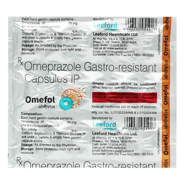 Buy Omefol 20mg Capsule 15'S Online at Upto 25% OFF | Netmeds
