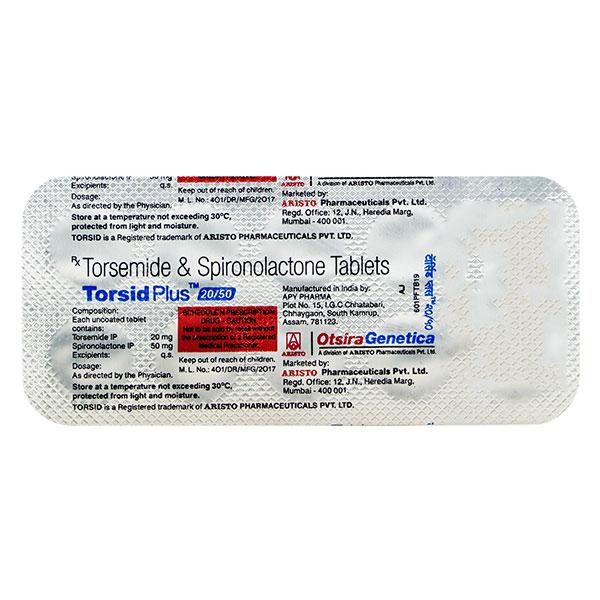 TORSID PLUS 20/50 Tablet 10's Price, Uses, Side effects, Substitutes ...