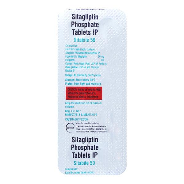 SITABITE 50 Tablet 10's Price, Uses, Side effects, Substitutes | Netmeds