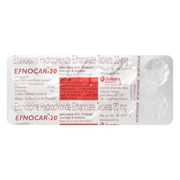 Efnocar 20mg Tablet 10'S : Price, Uses, Side Effects | Netmeds