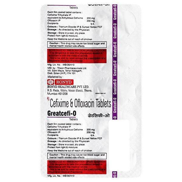 Buy GREATCEFI O Tablet 10's Online at Upto 25% OFF | Netmeds