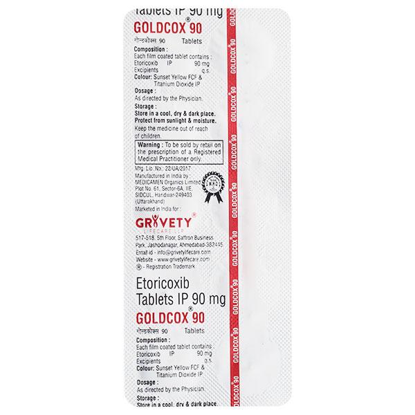 GOLDCOX 90 Tablet 10's Price, Uses, Side effects, Substitutes | Netmeds