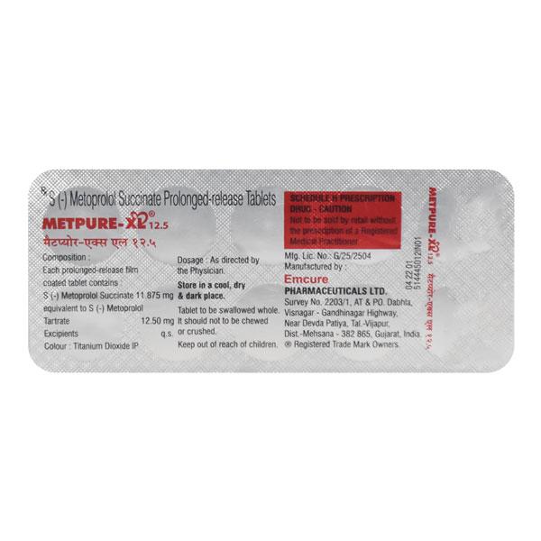 Metpure XL 12.5mg Tablet 10'S : Price, Uses, Side Effects | Netmeds