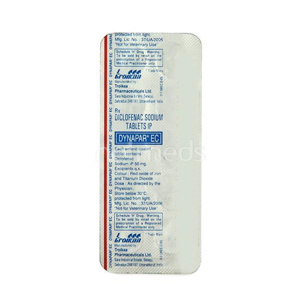 Buy Dynapar EC 50mg Tablet 10'S Online at Upto 25% OFF | Netmeds