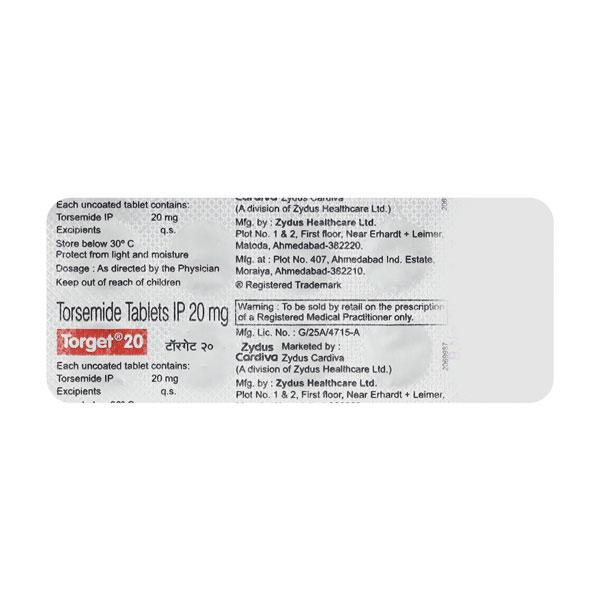 Buy Torget 20mg Tablet 10'S Online at Upto 25% OFF | Netmeds