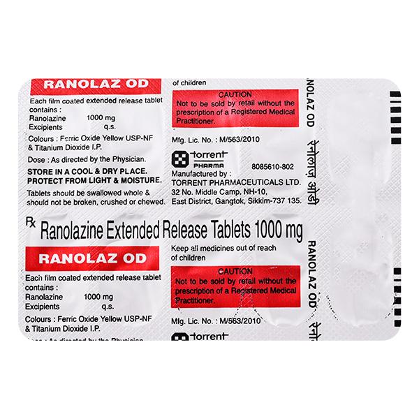 Ranolaz OD Tablet 10'S : Uses, Side Effects, Price | Netmeds