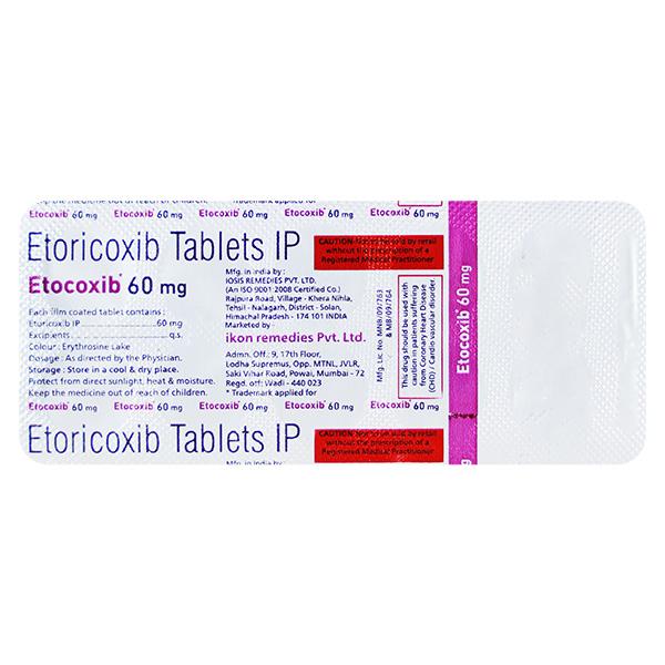 Buy ETOCOXIB 60 Tablet 10's Online at Upto 25% OFF | Netmeds