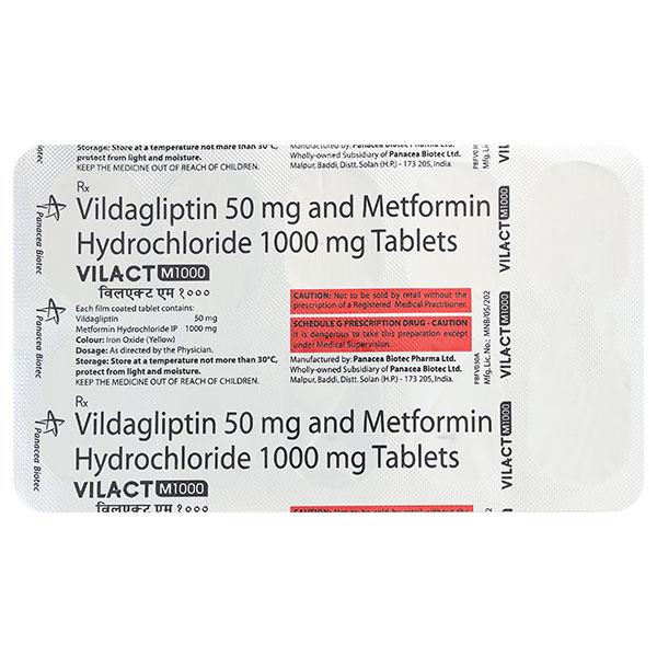 VILACT M 1000mg Tablet 10's : Price, Uses, Side Effects | Netmeds