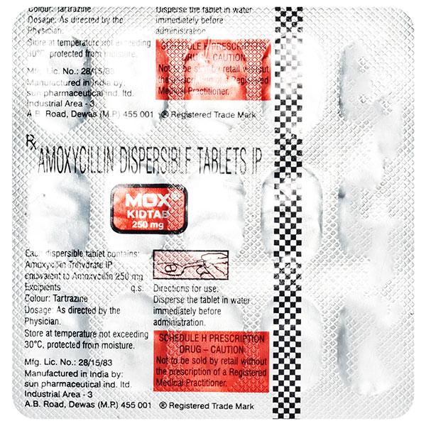 MOX Kidtab 250mg Tablet 15'S Price, Uses, Side effects, Substitutes ...