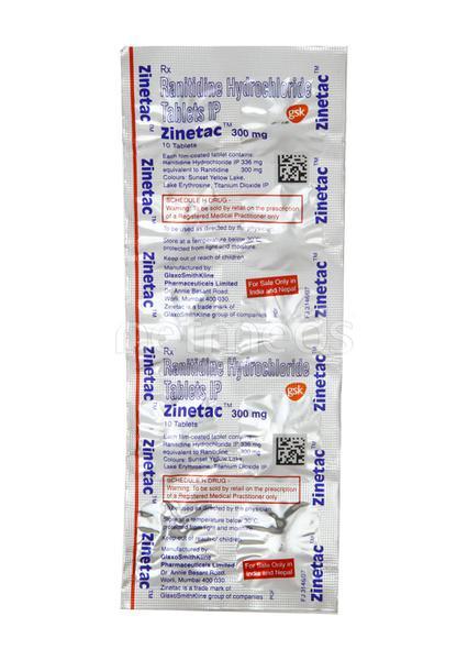 Zinetac 300mg Tablet 10'S - Price, Uses, Side Effects, and Substitutes ...