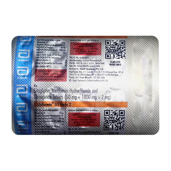 GLUFORMIN GS FORTE 2 Tablet 10's Price, Uses, Side effects, Substitutes ...