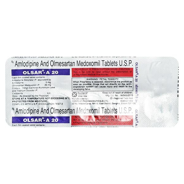Olsar A 20mg Tablet 10'S : Price, Uses, Side Effects | Netmeds
