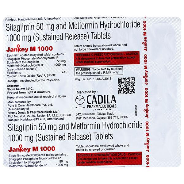 Buy JANKEY M 1000 Tablet 15's Online at Upto 25% OFF | Netmeds