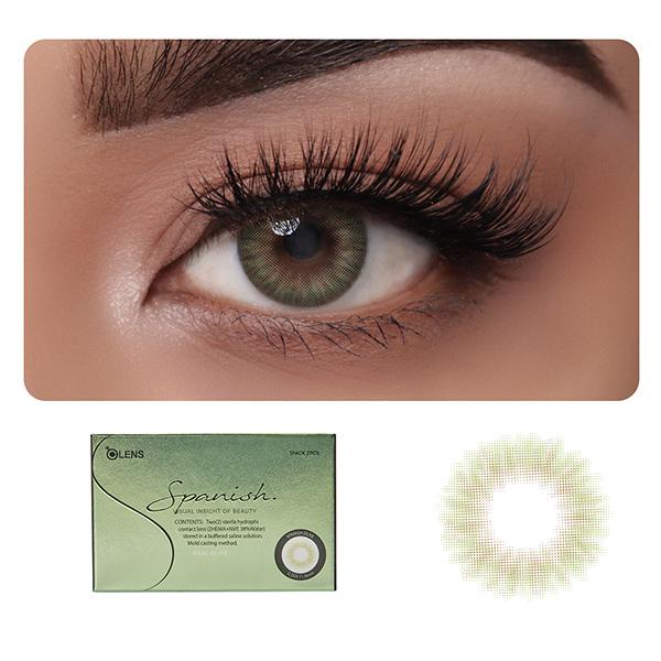 O-Lens Spanish Real Monthly Coloured Contact Lenses - Real Olive ( 0.00 ...