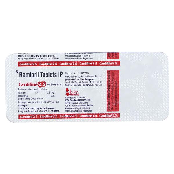 CARDIFINE 2.5 Tablet 10's : Price, Uses, Side Effects | Netmeds