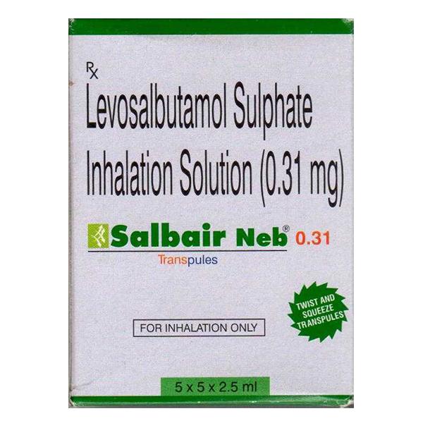 SALBAIR NEB 0.31 Transpule 5X2.5ml Price, Uses, Side effects ...