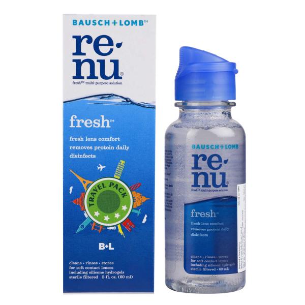 Renu Fresh Multi-Purpose Solution 60ml - Contact Lens Cleaning Solution ...