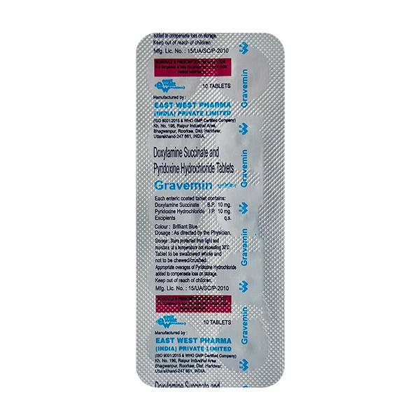 Gravemin Tablet 10'S Price, Uses, Side effects, Substitutes | Netmeds