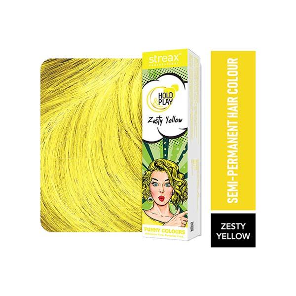 Buy Streax Professional Hold & Play Funky Colours - Zesty Yellow Hair ...