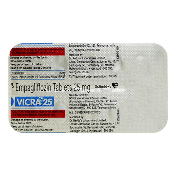 VICRA 25 Tablet 10's Price, Uses, Side effects, Substitutes | Netmeds