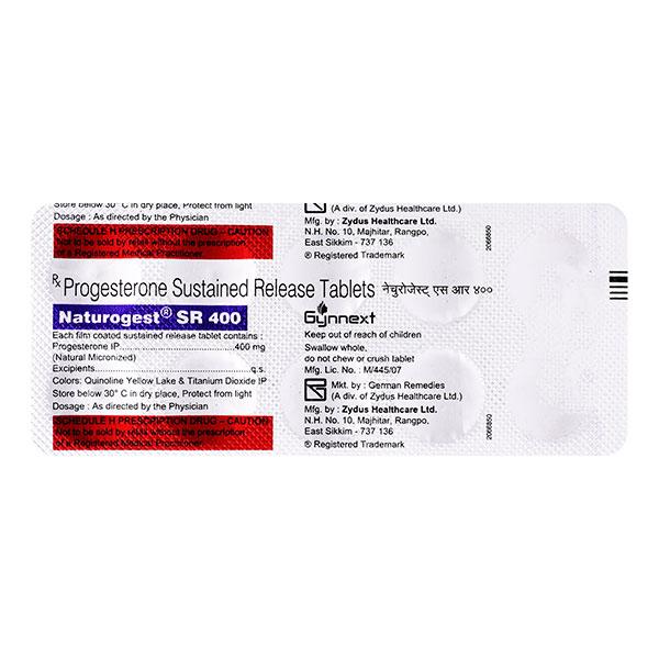 Naturogest SR 400mg Tablet 10'S Price, Uses, Side effects, Substitutes ...
