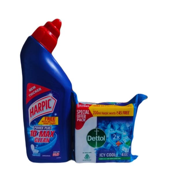 Buy Dettol Soap - Icy Cool (Pack Of 4 x 75 gm) (Free Harpic Power Plus ...