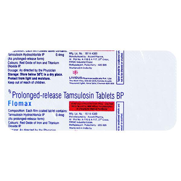 Buy FLOMAX 0.4 Tablet 10's Online at Upto 25% OFF | Netmeds